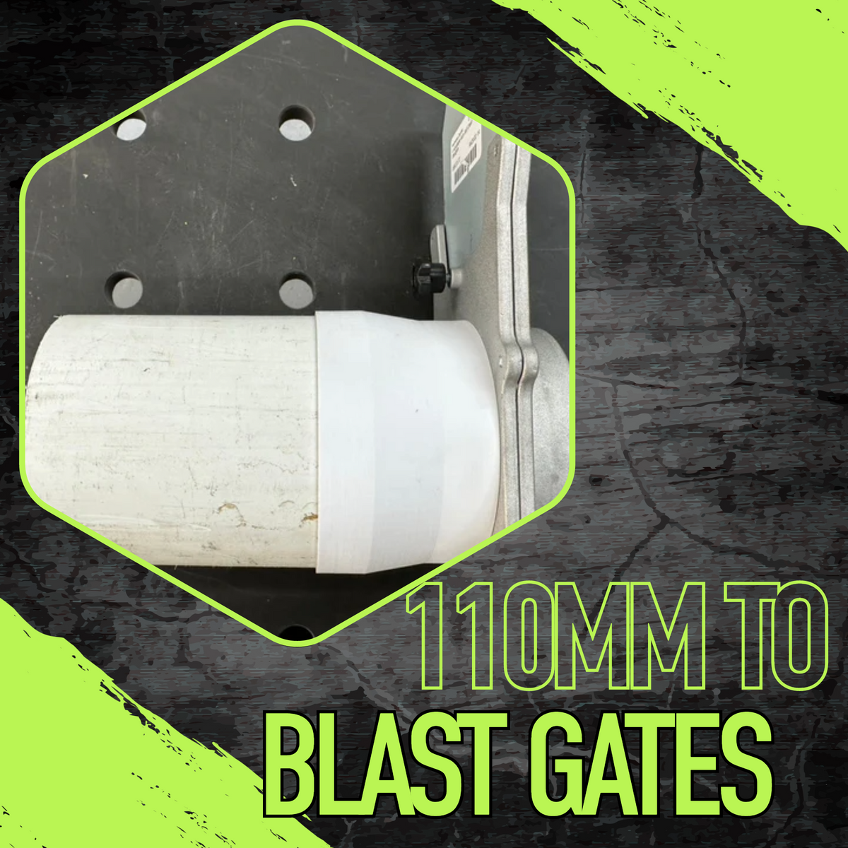 110mm PVC to 4" Blast Gate Adaptor – Dark Grain 3D Printing