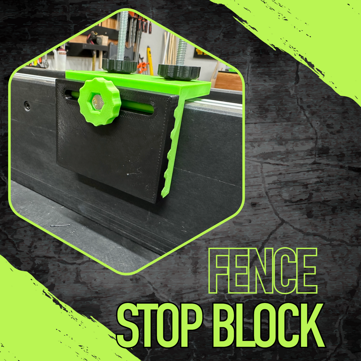 Fence Stop Block – Dark Grain 3D Printing